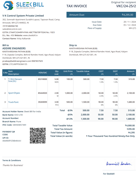 Shop Invoice Template